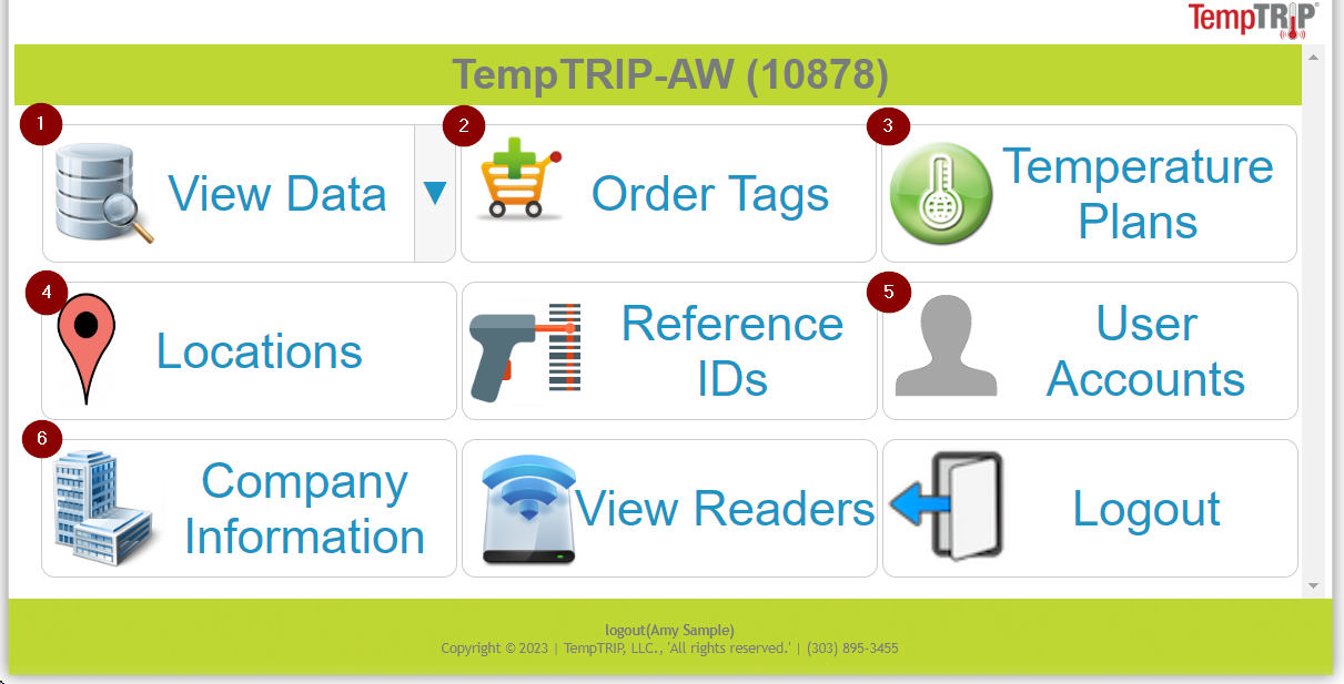 Initial Log-in – TempTRIP