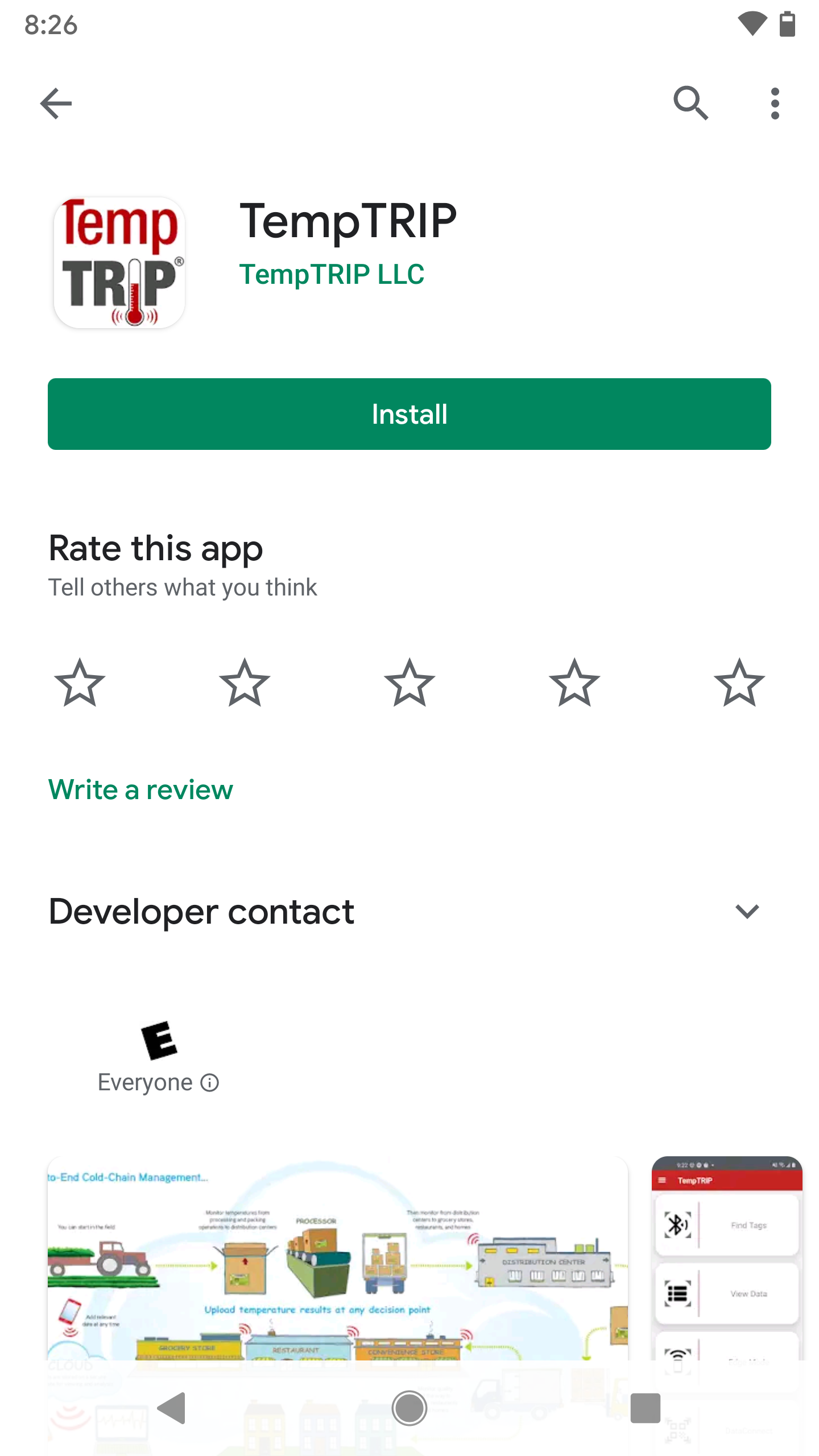 Installing/Registering your device – TempTrip